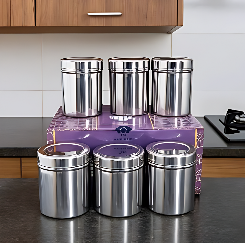 Stello Storage Vessel With Lid Set Of 6 - Each- 500 ML